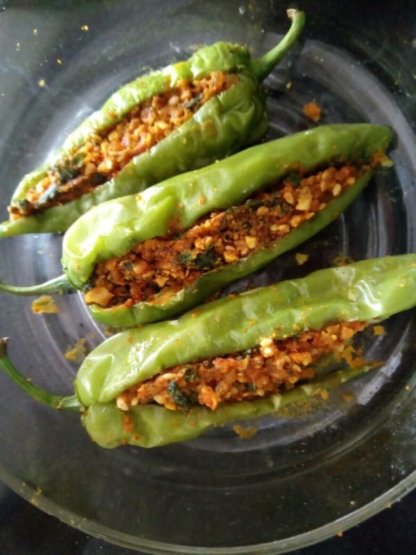 Bharela Marcha Nu Shak In Microwave – Pepkitchen