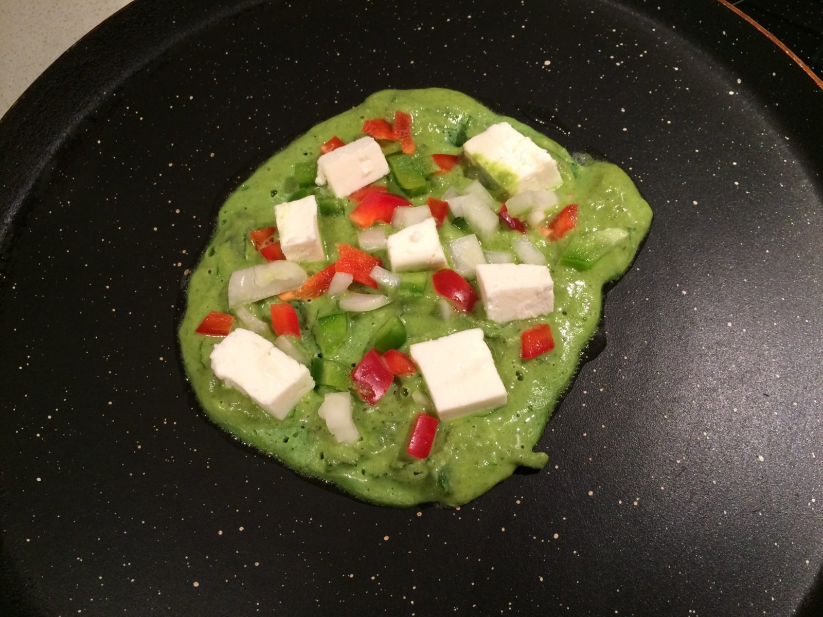 Green Moong Dal Palak Paneer Uttapam/Savory Moong Pancake With Spinach ...